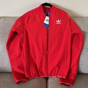 adidas | Jackets & Coats | Adidas Jacket In Red With White Details ...